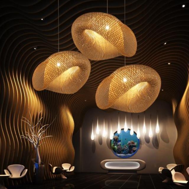 SKU:2028-Rattan lights bali style, Furniture & Home Living, Lighting ...