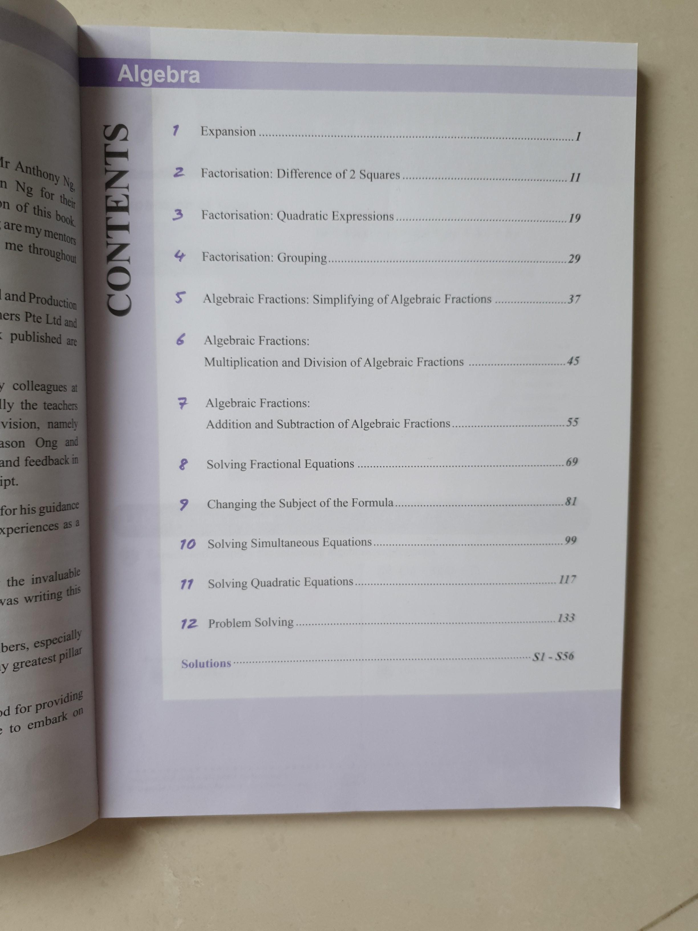 Sec 2 Math Algebra Express Assessment Book, Hobbies & Toys, Books ...