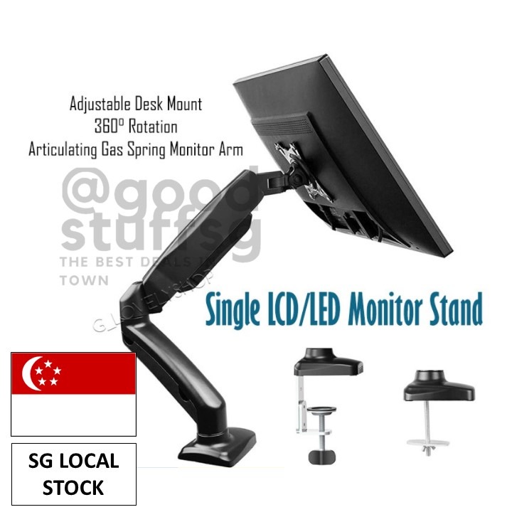 [SG STOCK] Single LCD Monitor Stand - Articulating Gas Spring Monitor ...