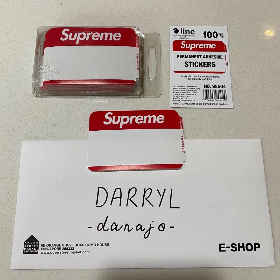 Supreme Name Tag Stickers, Men's Fashion, Accessories, Others on Carousell