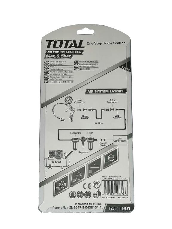 TOTAL Air Inflating Gun with Gauge (TAT11601), Commercial & Industrial ...