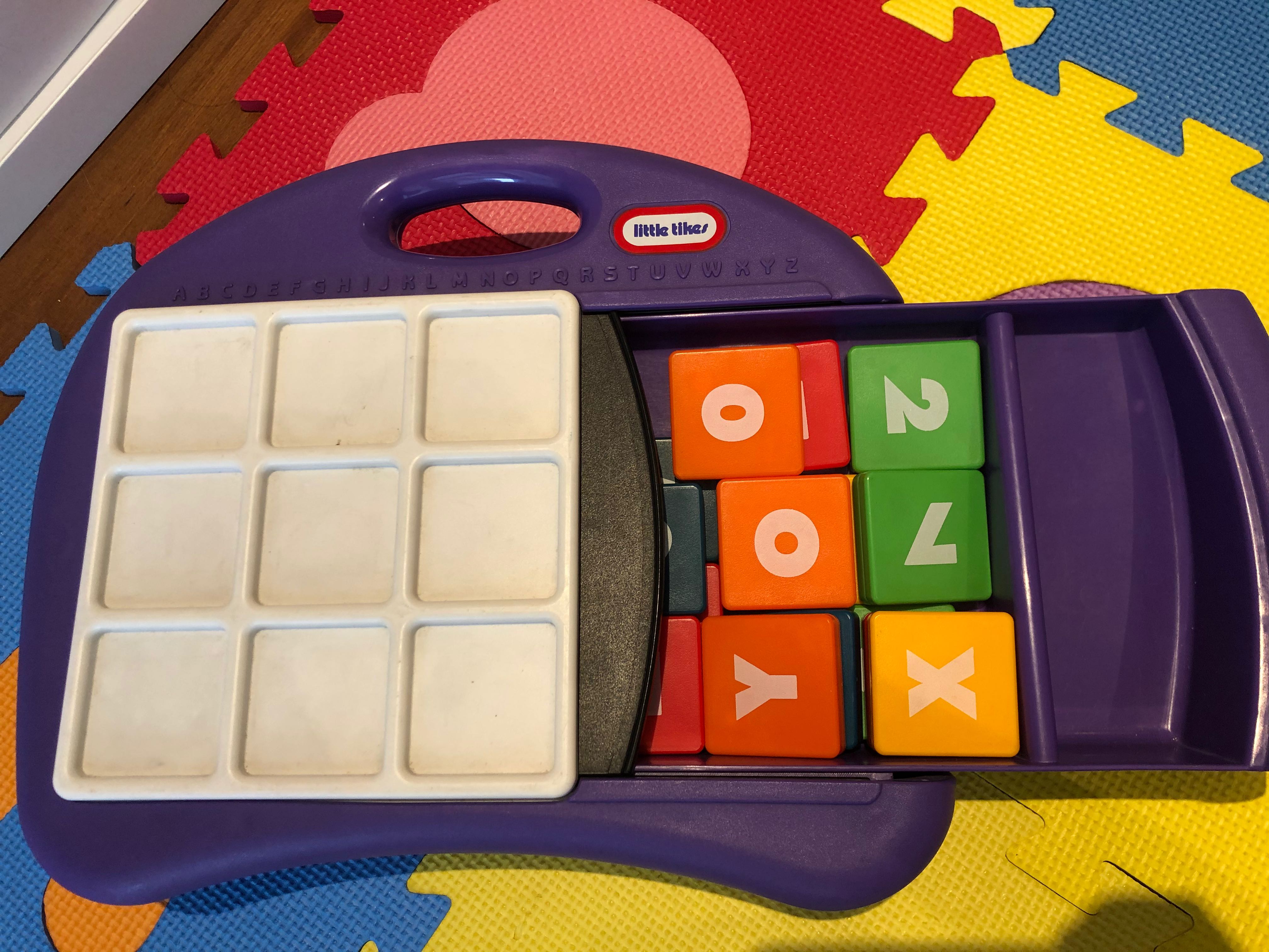 Vintage Little Tikes Alphabet LAP DESK Words Numbers Letters - 20 tiles ...