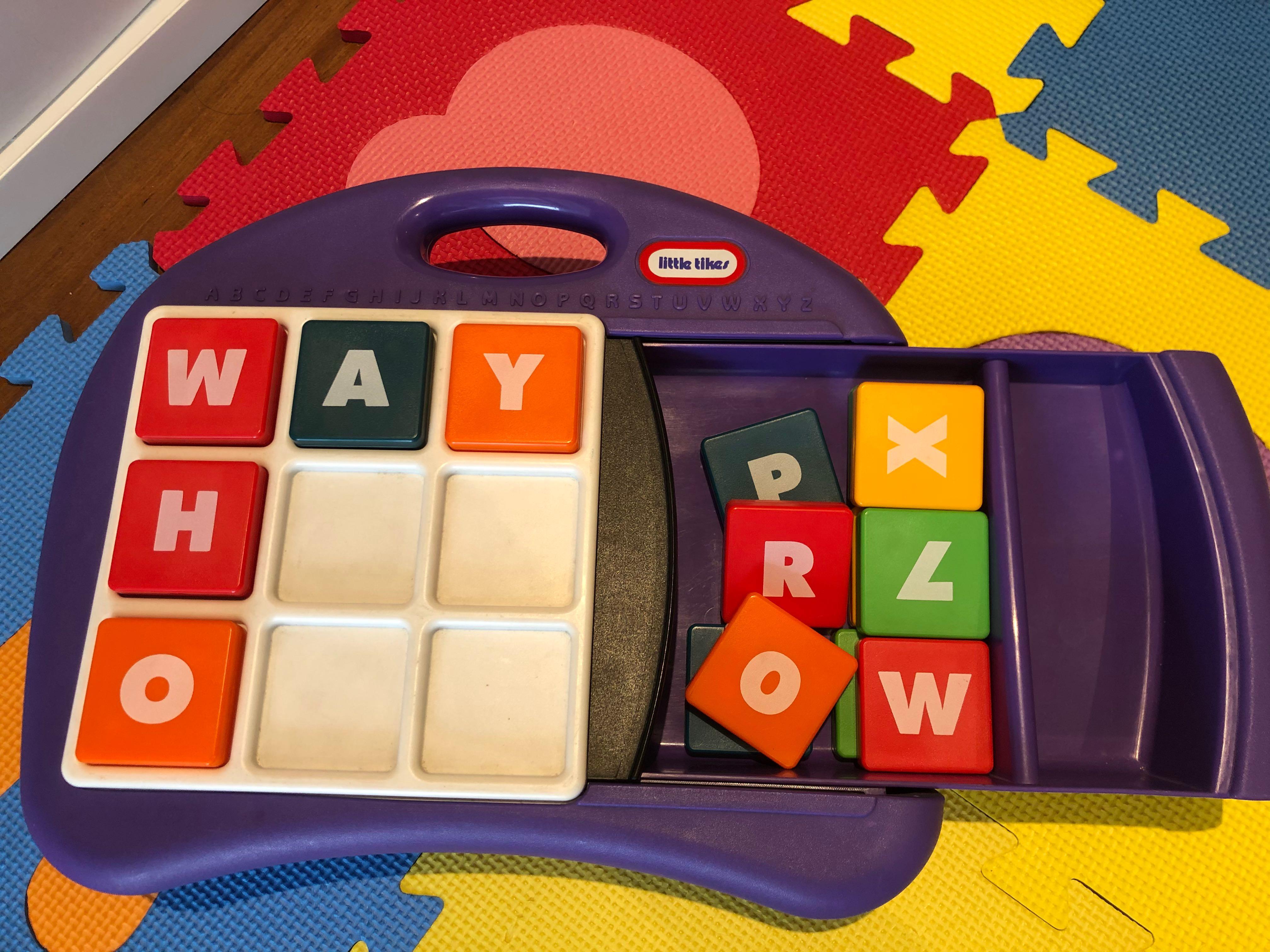 Vintage Little Tikes Alphabet LAP DESK Words Numbers Letters - 20 tiles ...