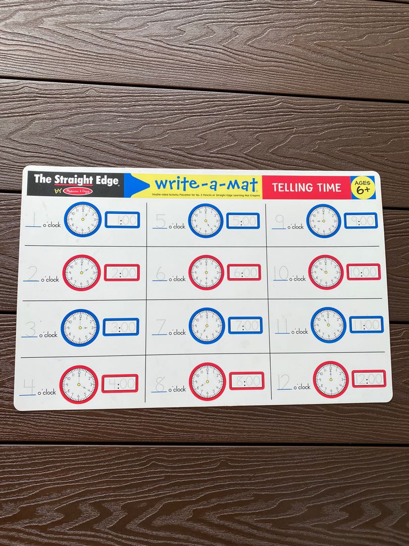 Write a Mat - learning time, Books & Stationery, Children's Books on ...