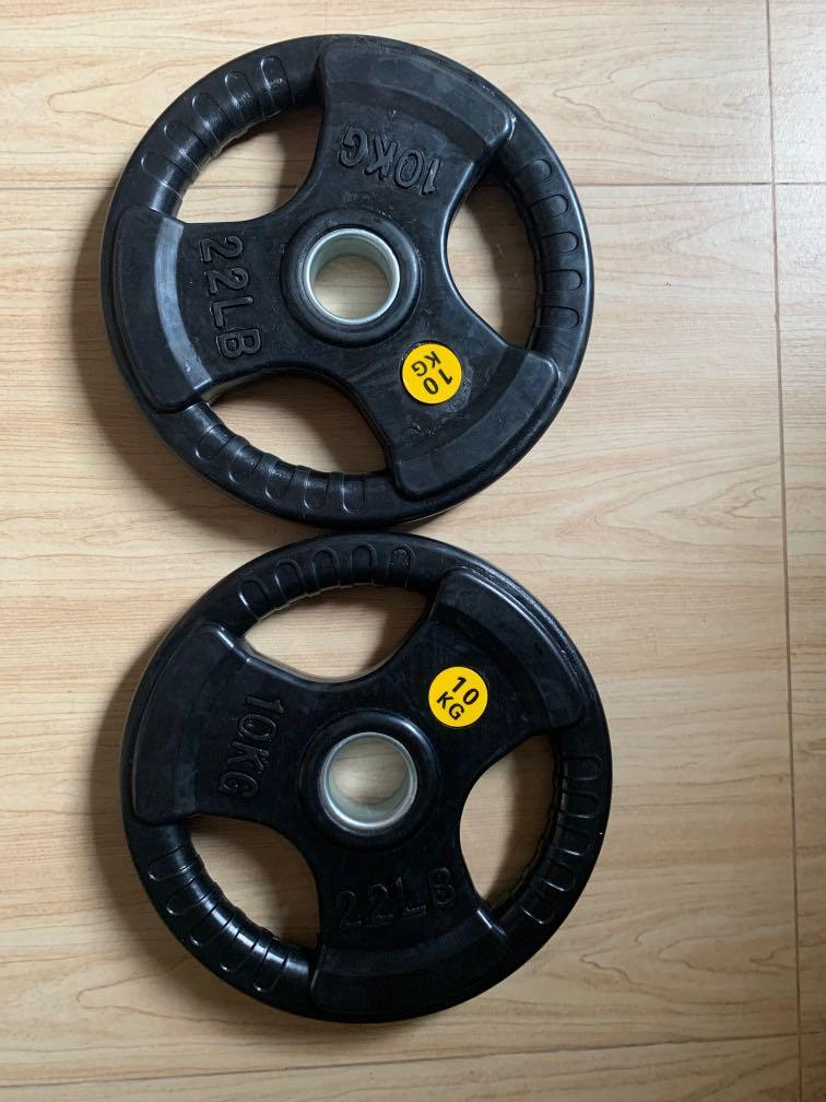 10KG RUBBER WEIGHTS EACH $30, Sports Equipment, Exercise & Fitness ...