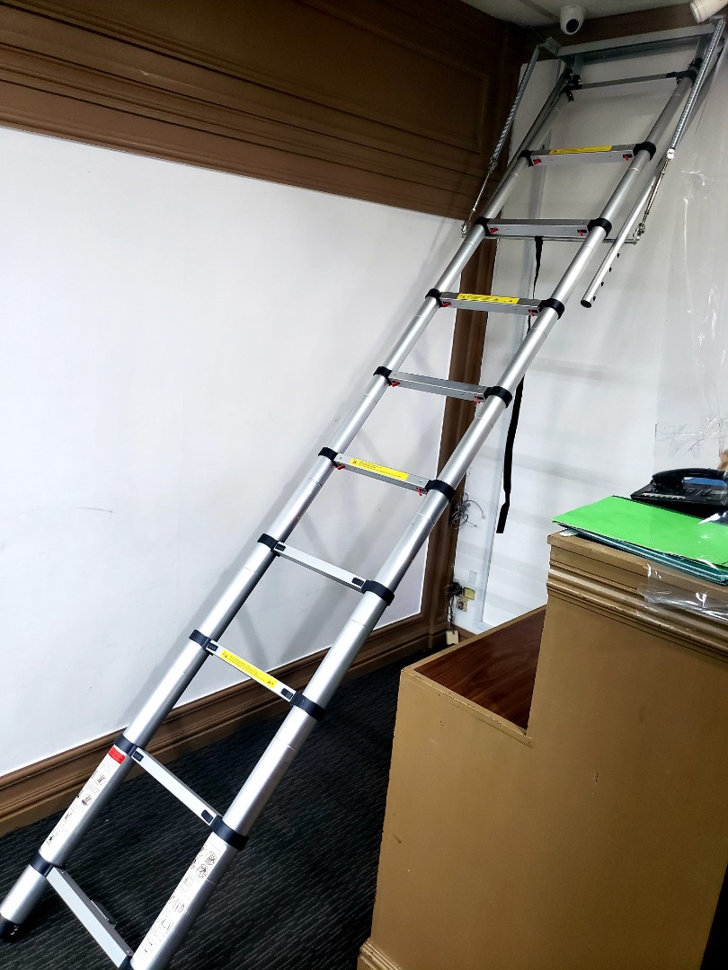 32M ALUMINIUM TELESCOPIC LOFT LADDER / ATTIC LADDER, Furniture & Home ...