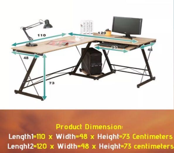 AVAILABLE! L Shaped Table - L Type Office Table - computer/cpu table ...