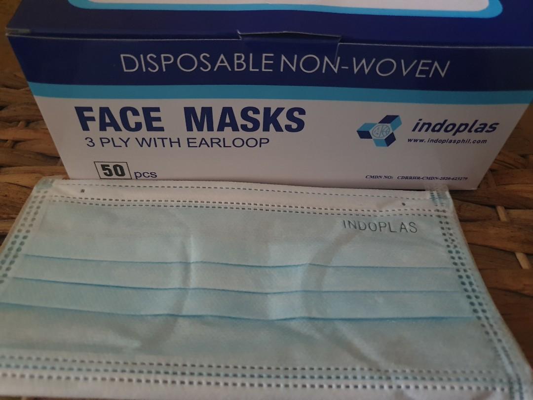 Face mask Indoplas Medical Grade 3 Ply Authentic, Beauty & Personal ...