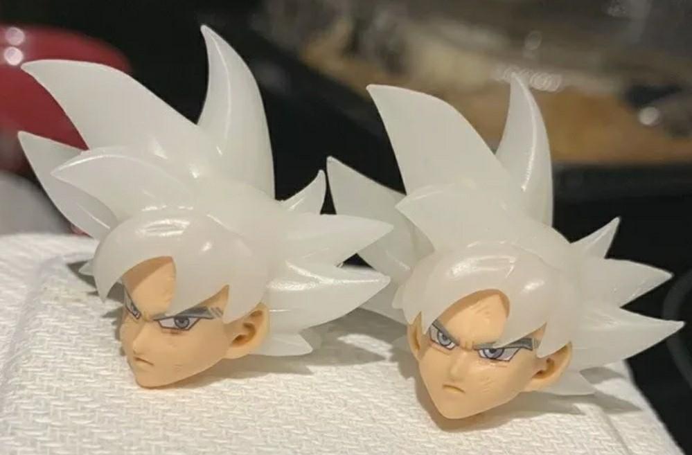 GOKU UI GLOW IN THE DARK HAIR HEAD SCULPT BY ROSHI ISLAND SHF FIGUARTS ...