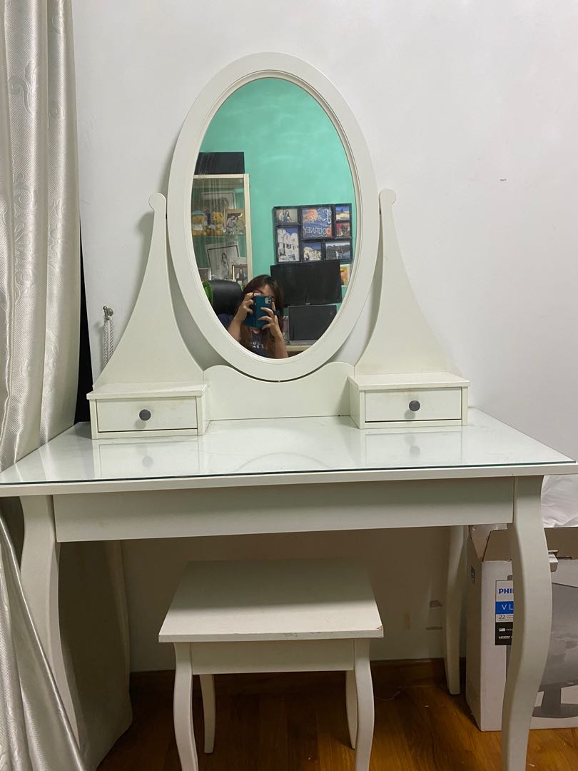 Ikea Hermes Dressing Table With Mirror, Furniture & Home Living ...