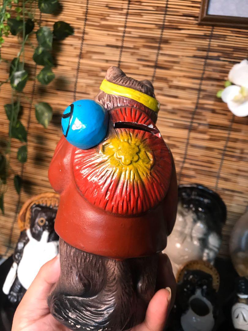 Japan TANUKI San lucky Statue Ceramic, Coin Bank and pen Holder, VACE ...