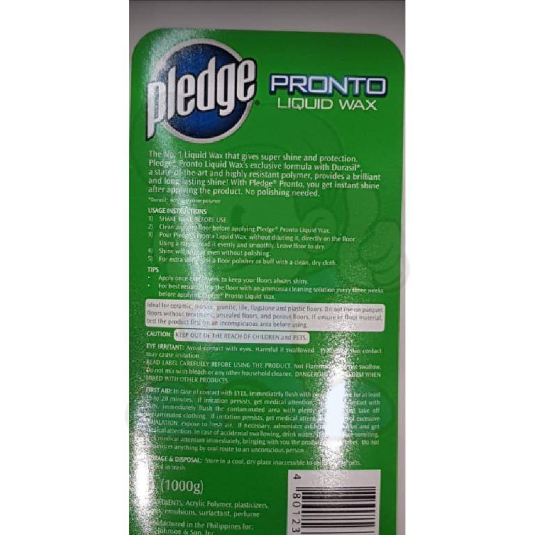 Pledge Pronto Liquid Wax Natural 1 L, Everything Else, Others on Carousell