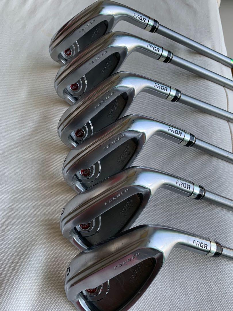 PRGR 2018 Egg forged iron set 5-P (6 pieces) w/ PRGR M-40 SR-flex carbon shafts, Sports ...