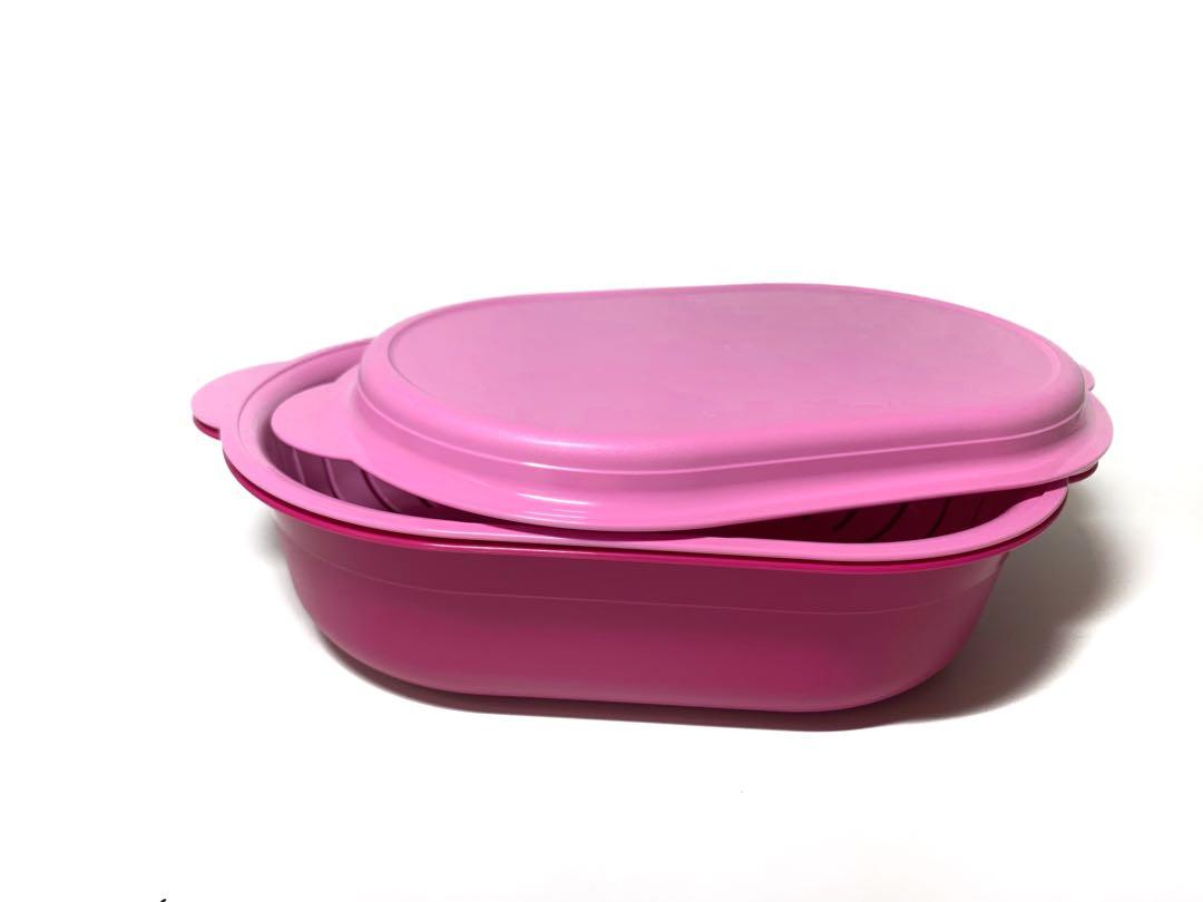 Tupperware oval server 2.0L pink, Furniture & Home Living, Kitchenware ...