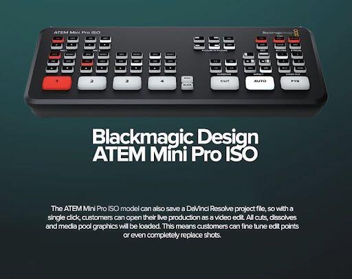 Blackmagic Atem Mini Pro ISO Live Stream Switcher, Photography ...