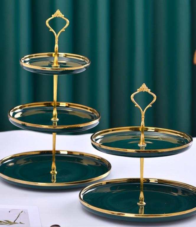 2 Tier 3 Tier Round Serving Tray Sushi Plate Golden Edge Pandora Hunter ...