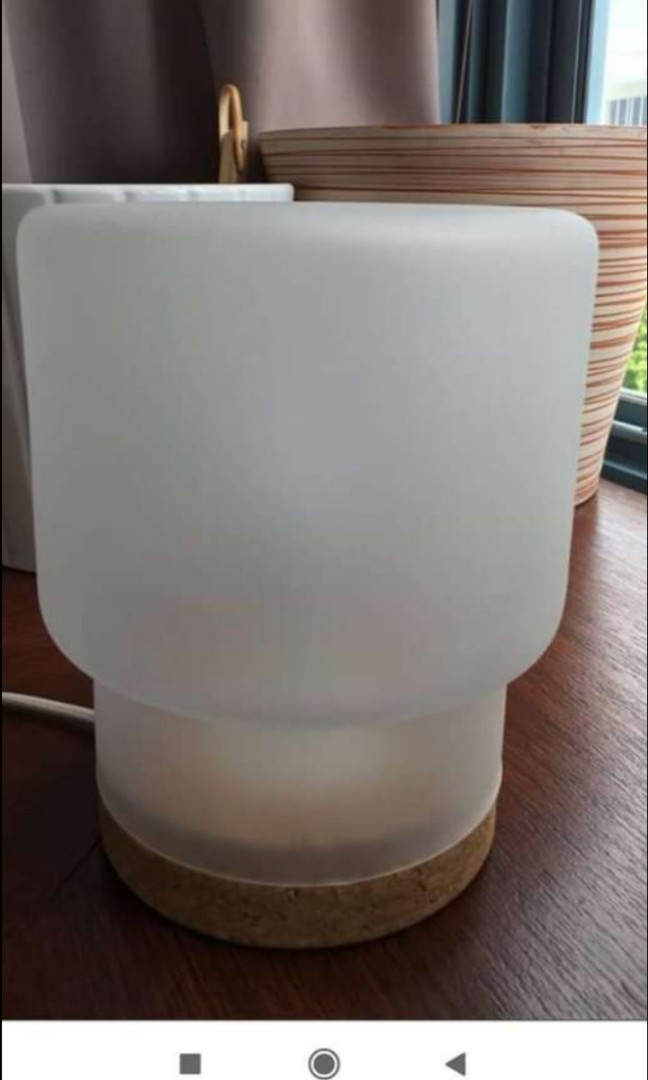 Ikea Sinnerlig biggest frosted hardly used table lamp, Furniture & Home ...