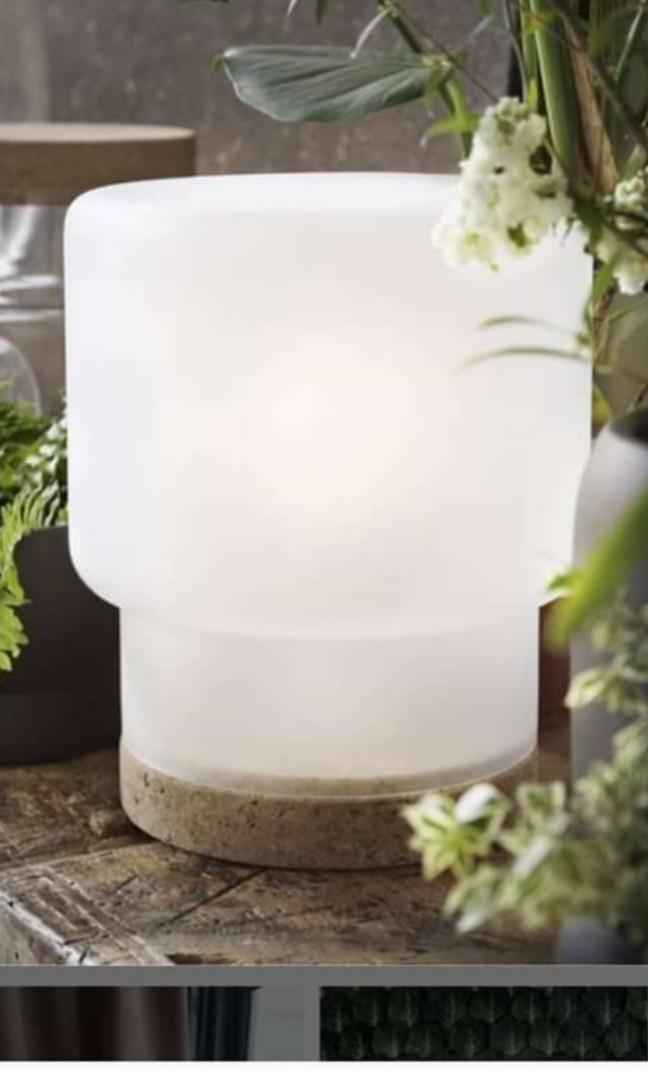 Ikea Sinnerlig biggest frosted hardly used table lamp, Furniture & Home ...