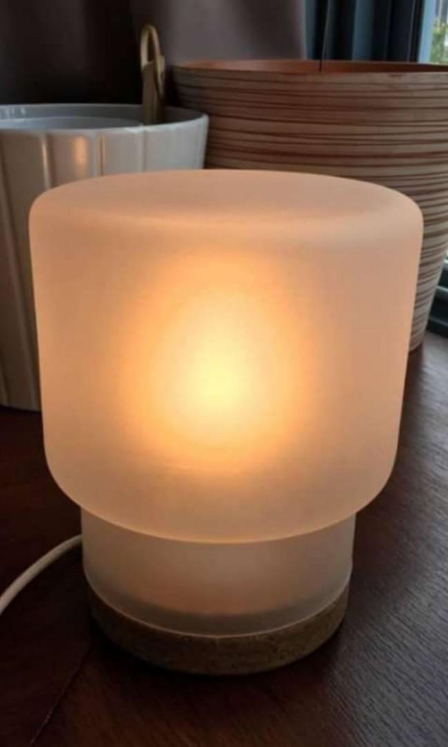 Ikea Sinnerlig biggest frosted hardly used table lamp, Furniture & Home ...