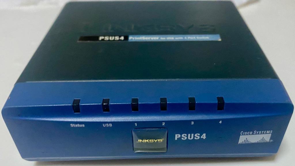 Linksys USB Print Server with 4 port switch, Computers & Tech, Parts ...