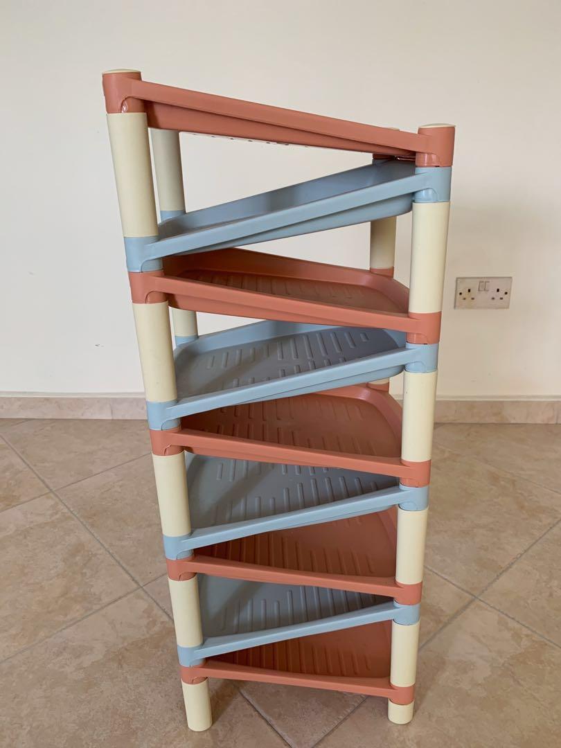 Multi-tier colorful shoe rack, Furniture & Home Living, Furniture ...