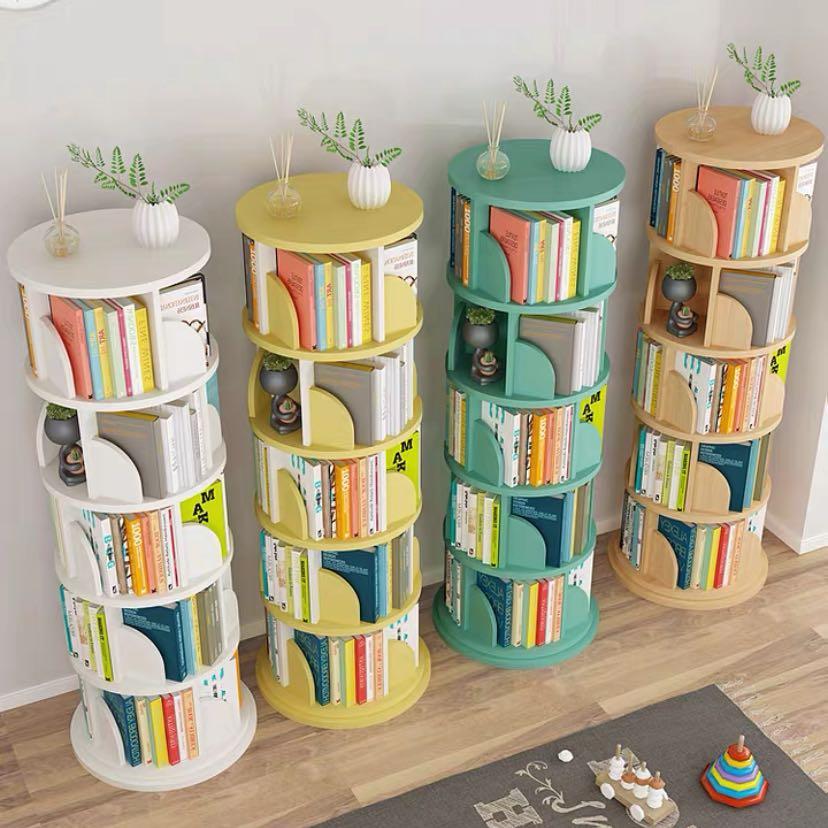 New DIY Bookshelf Book Rack Rotating 360 degree, Furniture & Home ...