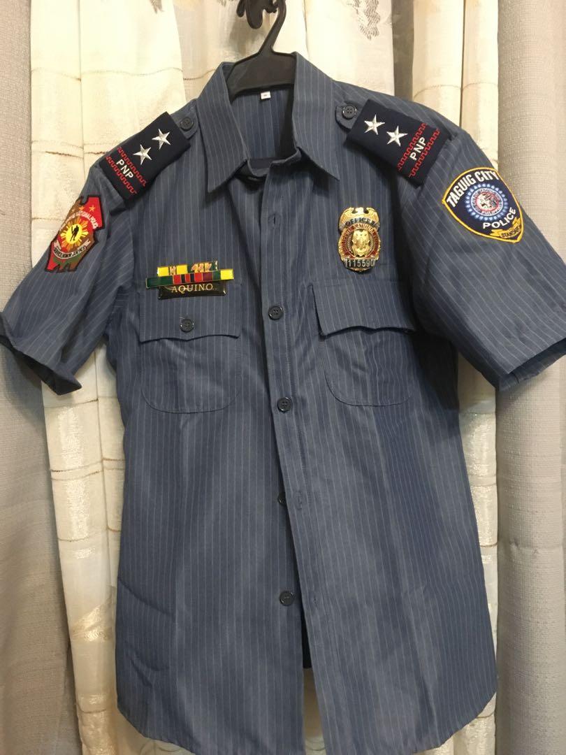 Police uniform - top and bottom, Men's Fashion, Tops & Sets, Formal ...