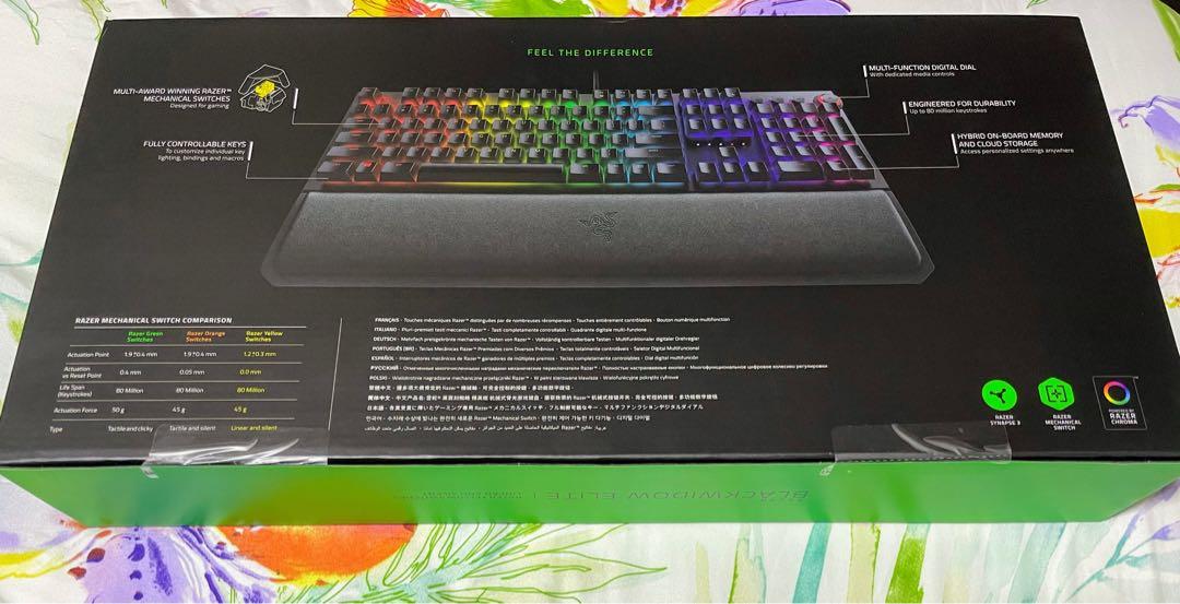 RAZER BLACKWIDOW ELITE YELLOW KEYS keyboard, Computers & Tech, Parts ...