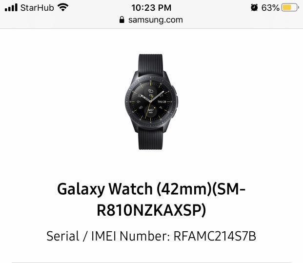 Samsung Galaxy Watch SM-R810 Bluetooth Smartwatch (42mm), Mobile Phones ...