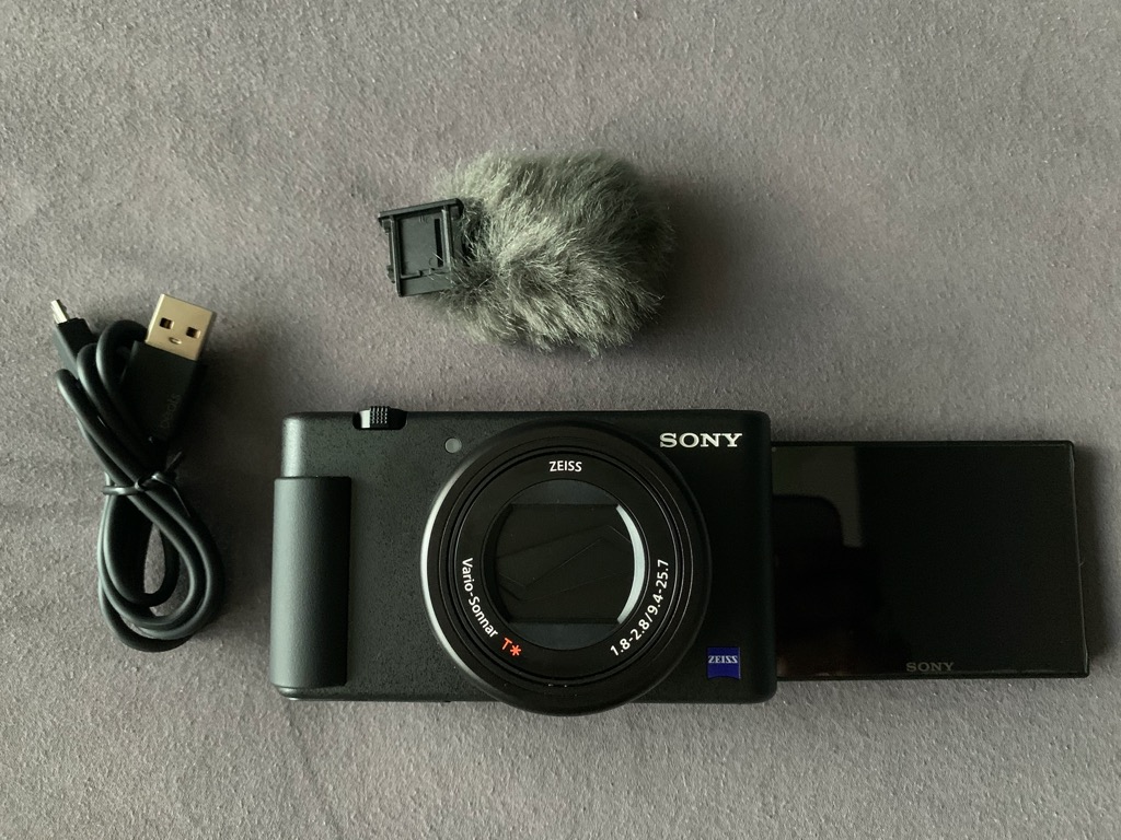 Sony ZV-1 Digital Camera w/Wind Screen + Leather Carrying Case ...