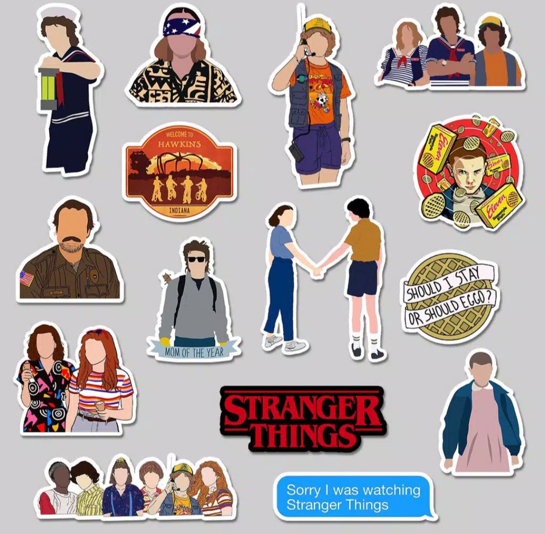 Sticker stranger things (sticker packs), Desain & Kerajinan Tangan ...