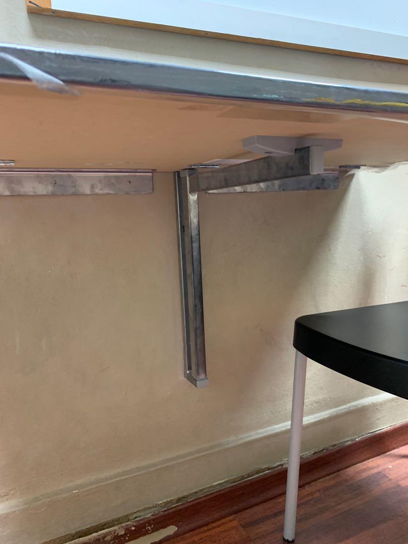 Wall mounted foldable table top with brackets and hinges, Furniture ...