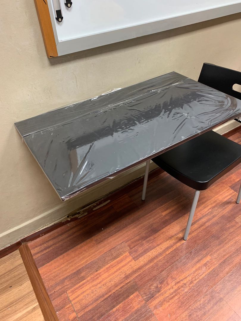 Wall mounted foldable table top with brackets and hinges, Furniture ...