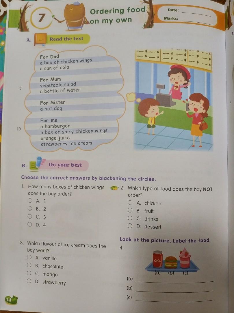 小三 英文補充 英文練習 英文閲讀理解 P3 Reading Comprehension, 興趣及遊戲, 書本 & 文具, 教科書 ...