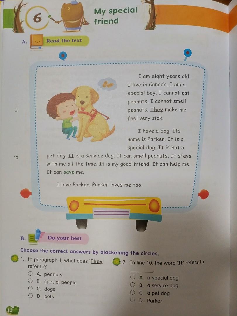 小三 英文補充 英文練習 英文閲讀理解 P3 Reading Comprehension, 興趣及遊戲, 書本 & 文具, 教科書 ...