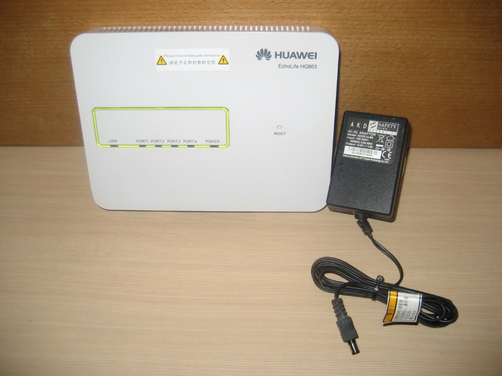 ★★★ 原裝【HUAWEI 華為 EchoLife HG863】 光纖 WiFi Modem 連【原裝】 DC12V 1A火牛 適合還機 ...