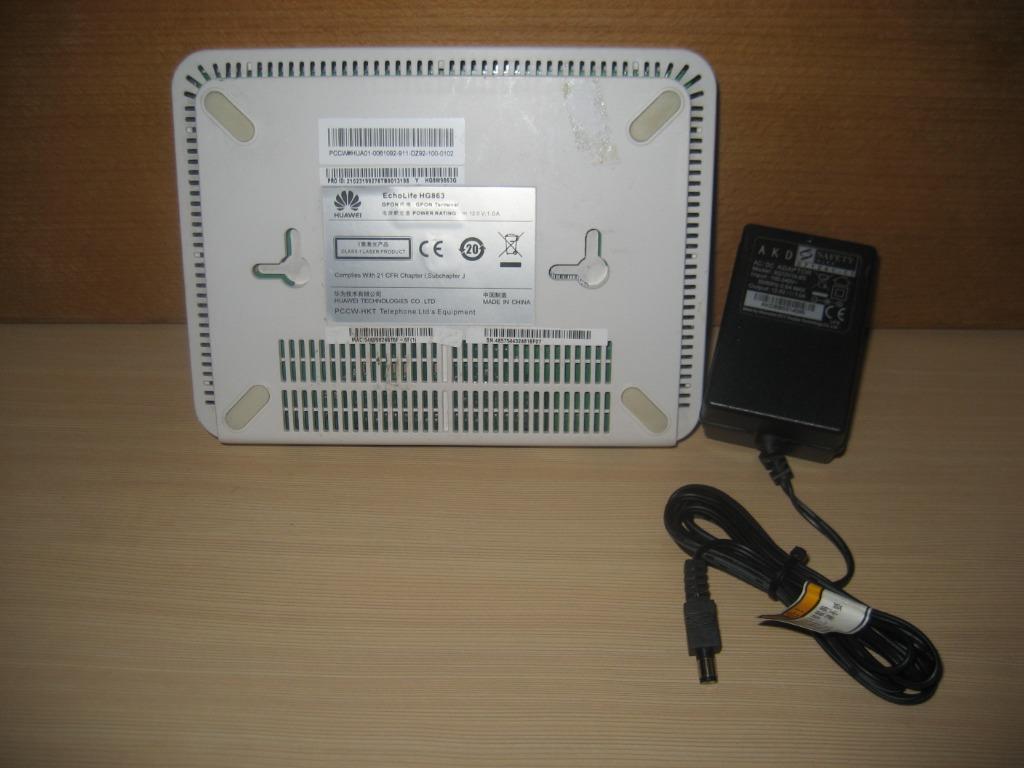 ★★★ 原裝【HUAWEI 華為 EchoLife HG863】 光纖 WiFi Modem 連【原裝】 DC12V 1A火牛 適合還機 ...