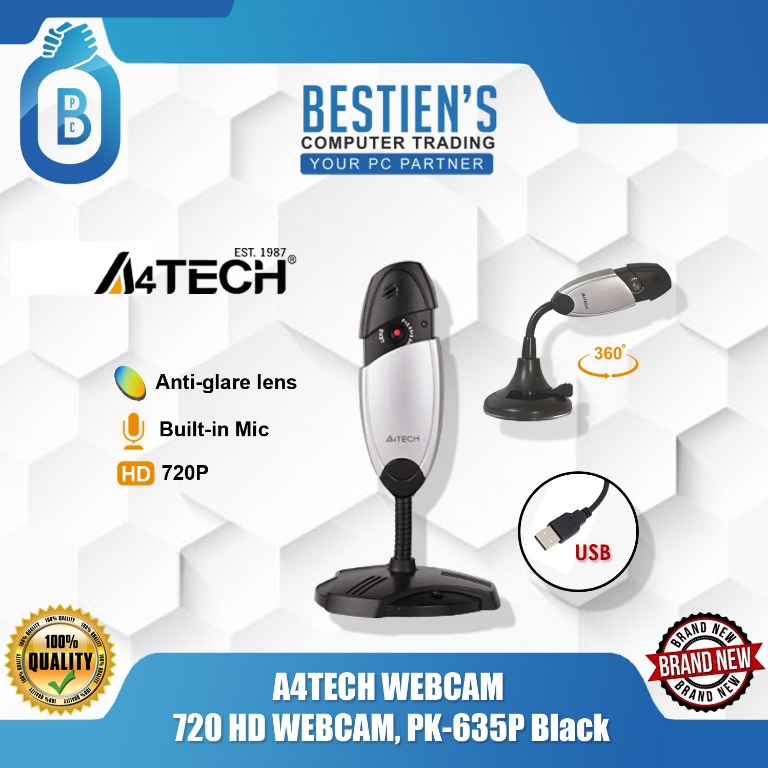 A4TECH WEBCAM 720 HD WEBCAM, PK-635P Black, Computers & Tech, Parts ...