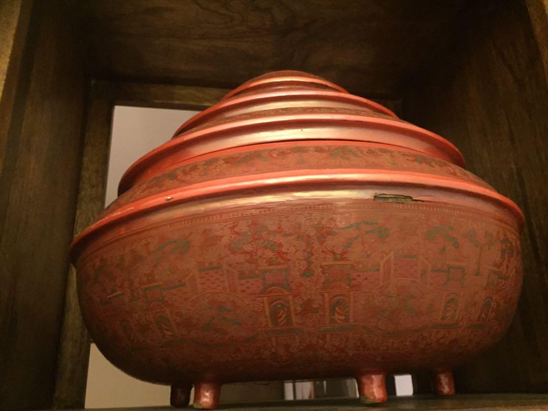 Burmese bamboo lacquer food box , Furniture & Home Living, Kitchenware ...