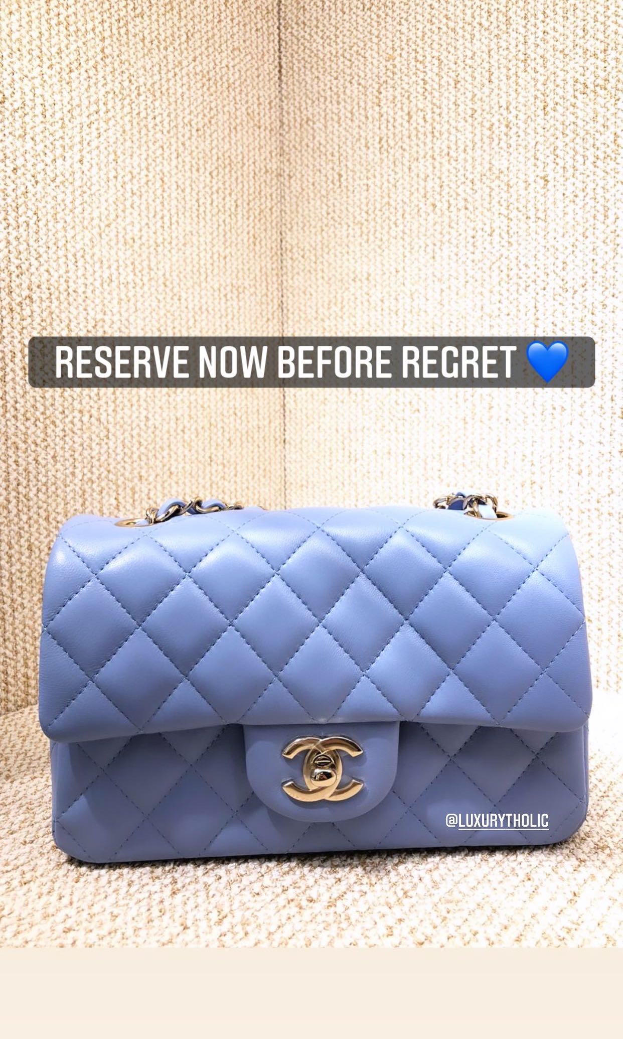 Chanel 2021 cruise baby blue mini rectangular , Luxury, Bags & Wallets ...