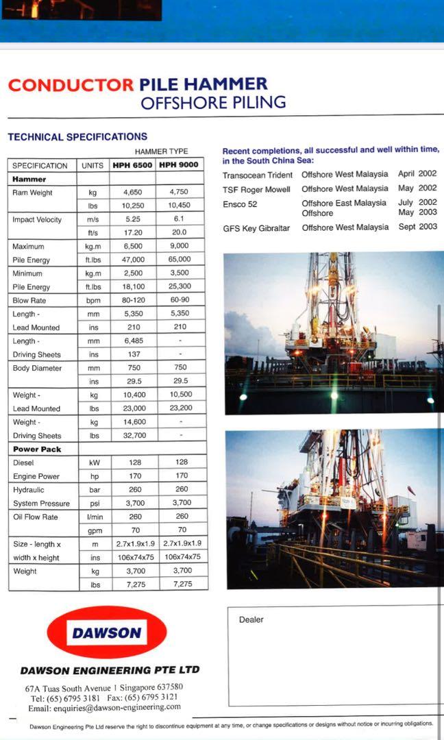 Dawson Offshore Piling Hammer HPH 9000, Everything Else on Carousell