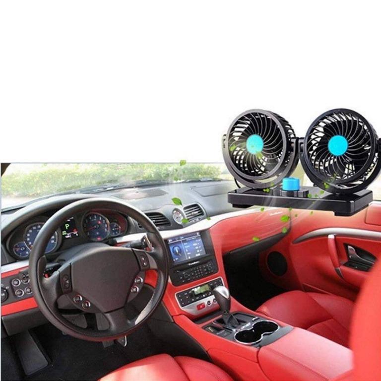 Double Fan Car Interior Accessories Car Cooling Swing Dashboard ...