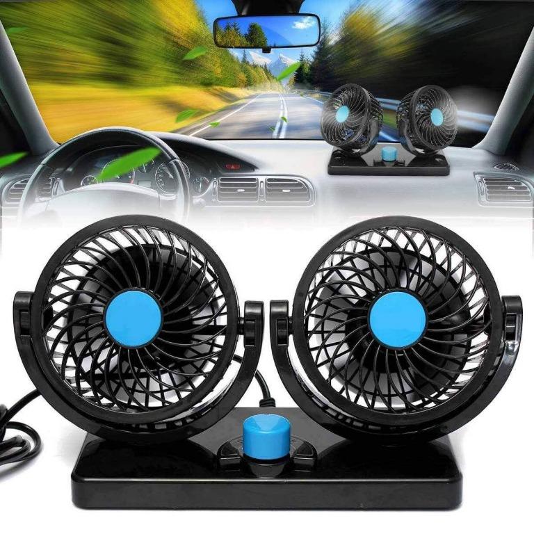 Double Fan Car Interior Accessories Car Cooling Swing Dashboard ...
