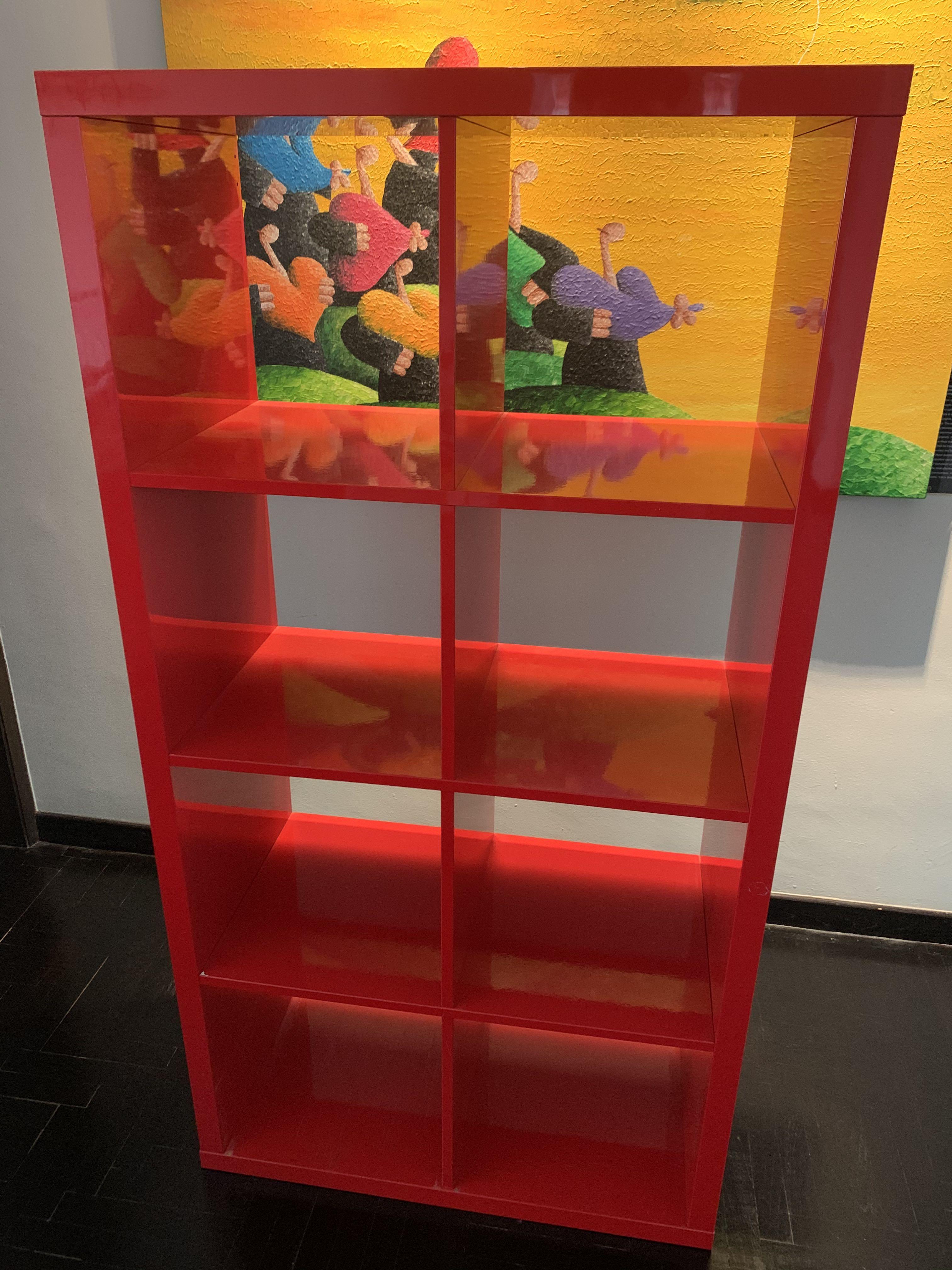 Ikea Kallax Red Shelf, Furniture & Home Living, Furniture, Shelves ...