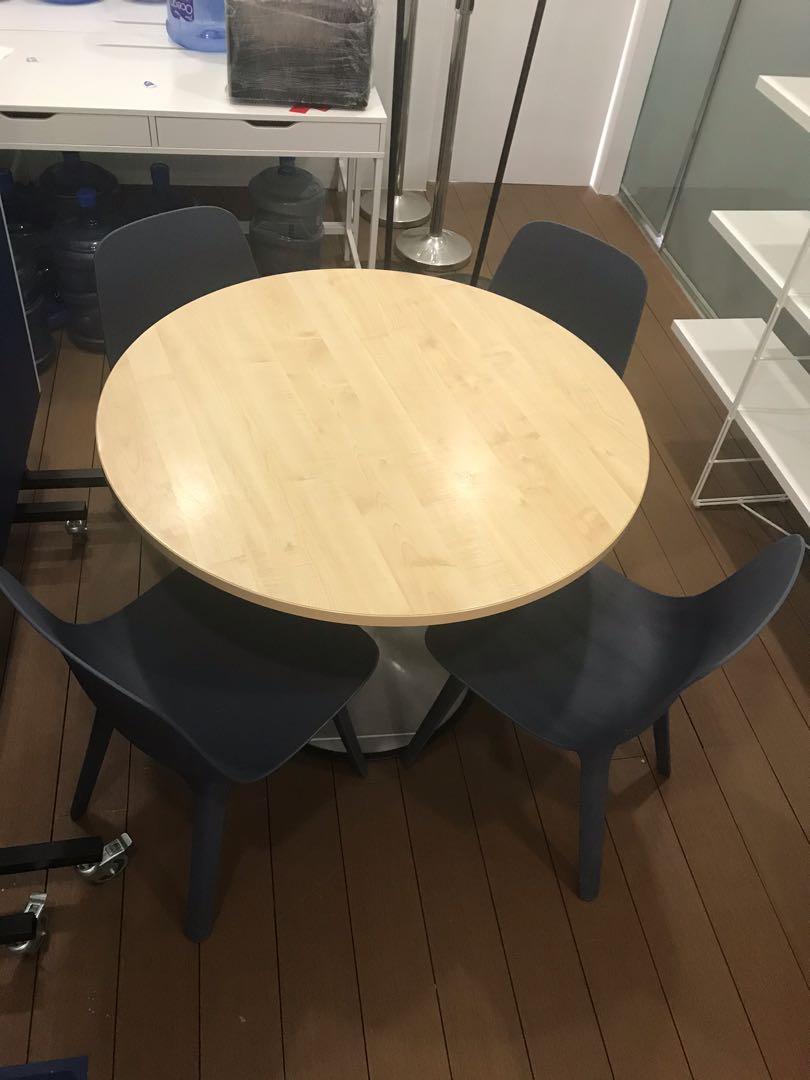 IKEA Round Table with Chairs, Furniture & Home Living, Furniture ...