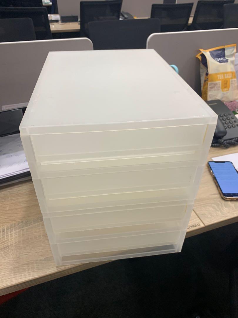 MUJI storage case, extra shallow 2 drawers, Furniture & Home Living ...