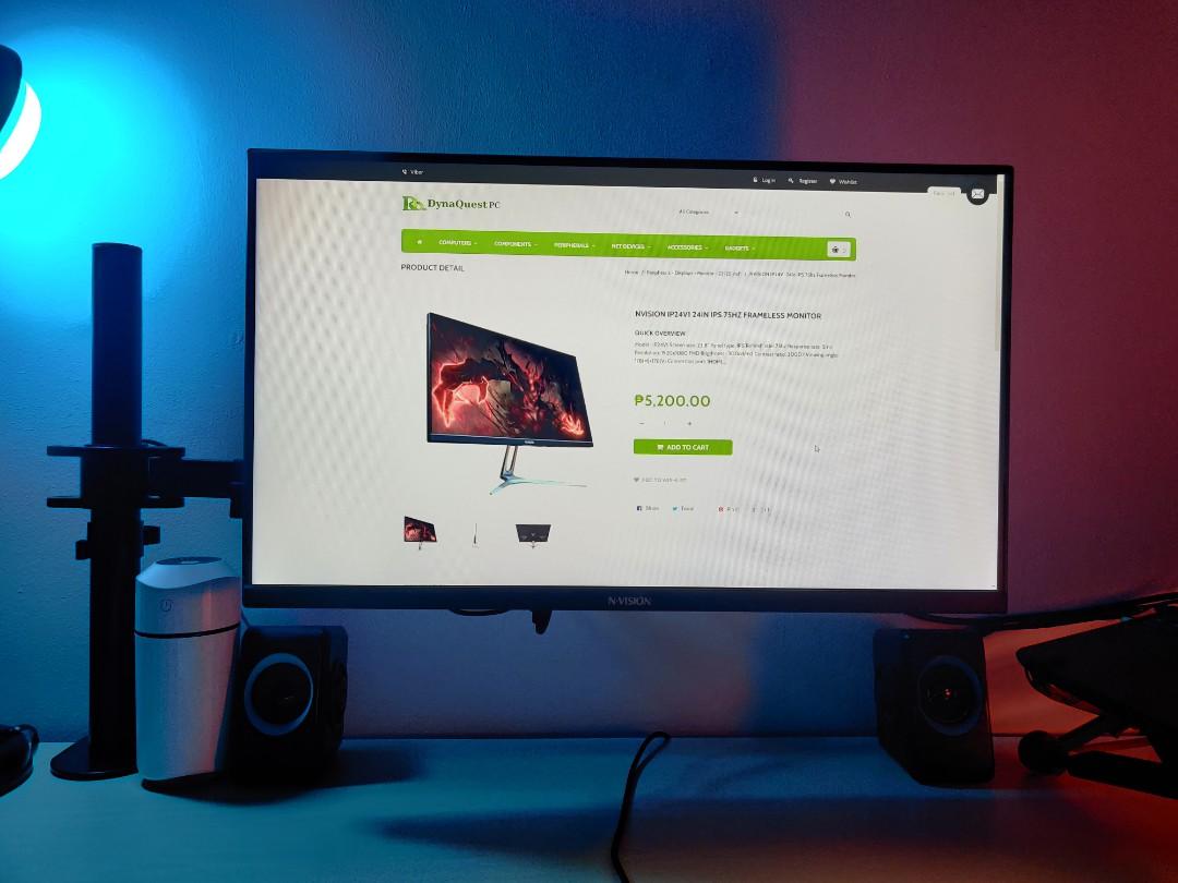 NVISION IP24V1 | 24" IPS 75HZ FRAMELESS MONITOR, Computers & Tech ...