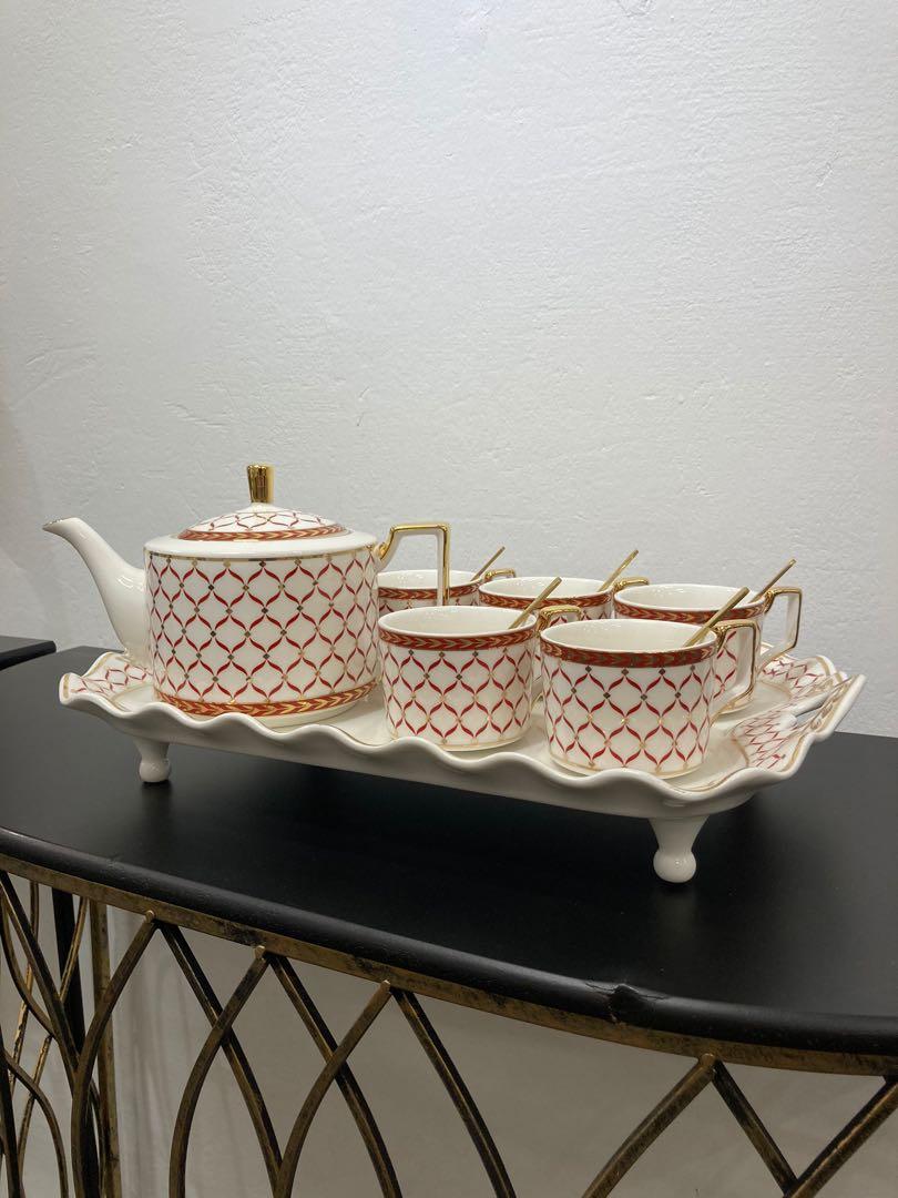 Roman design teapot set with tray, Furniture & Home Living, Kitchenware ...