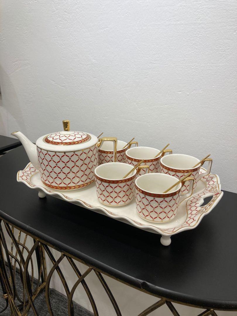 Roman design teapot set with tray, Furniture & Home Living, Kitchenware ...
