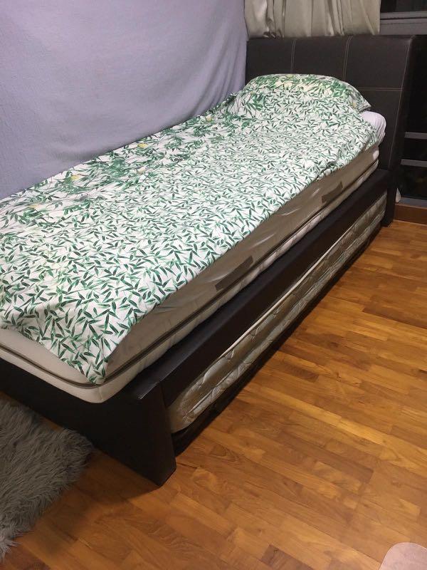 Single bed with pull out extension, Furniture & Home Living, Furniture ...